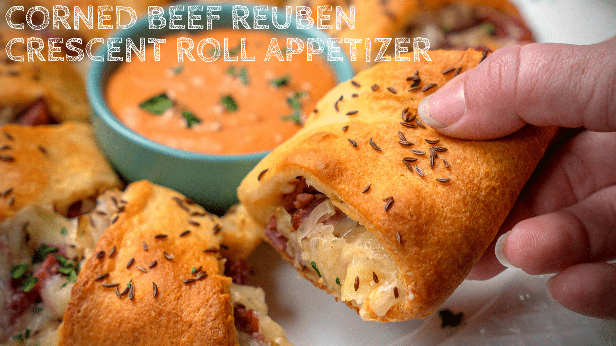 Corned Beef Reuben Crescent Roll Appetizer - Grilling 24x7